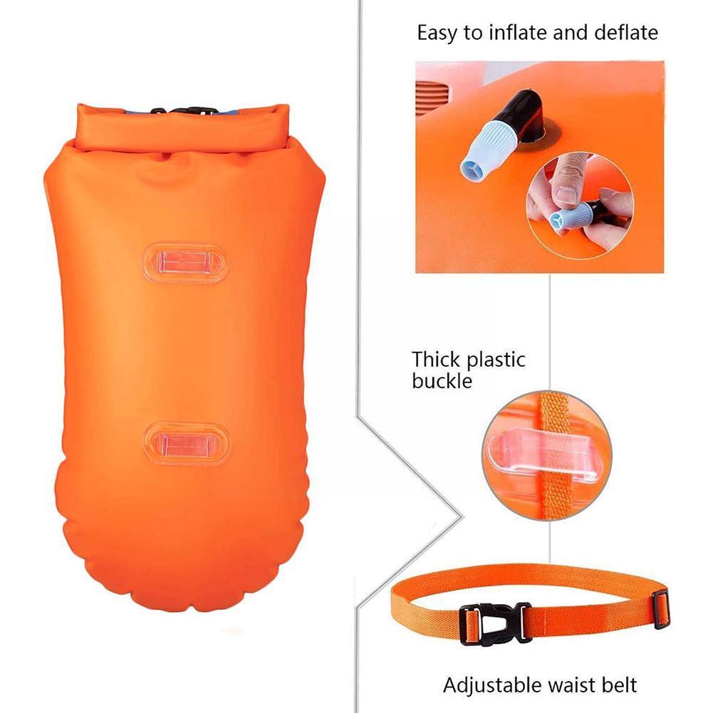 Inflatable Open Water Swim Buoy Air Dry Bag Device... – Grandado