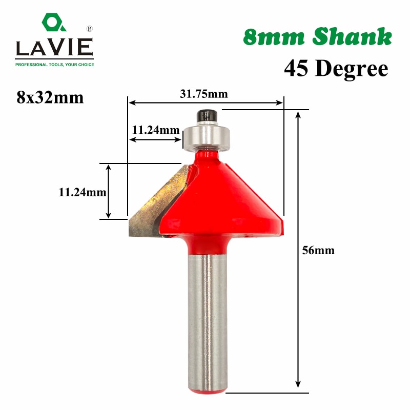 LA VIE 1pc 8mm Shank 45 Degree Chamfer Edge Formin... – Grandado