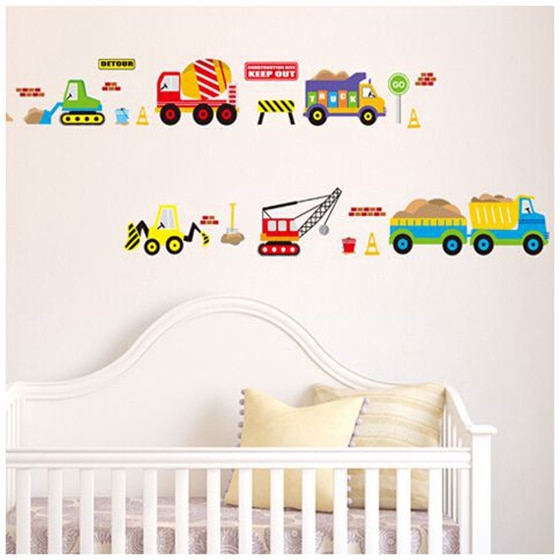 Removable Transport Truck Digger Wall Sticker Art ... – Grandado