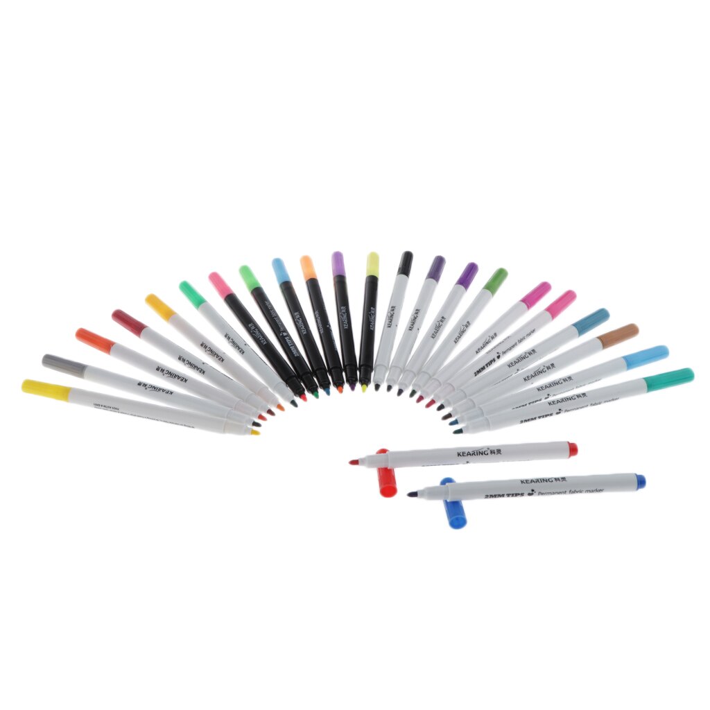 24x Textile Pens, Fabric Crayons, Textile Markers,... – Vicedeal