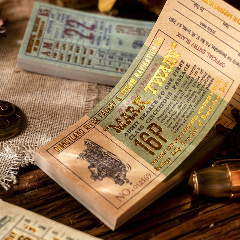 Yoofun 50sheets Vintage Ticket Stickers Retro Art ... – Grandado