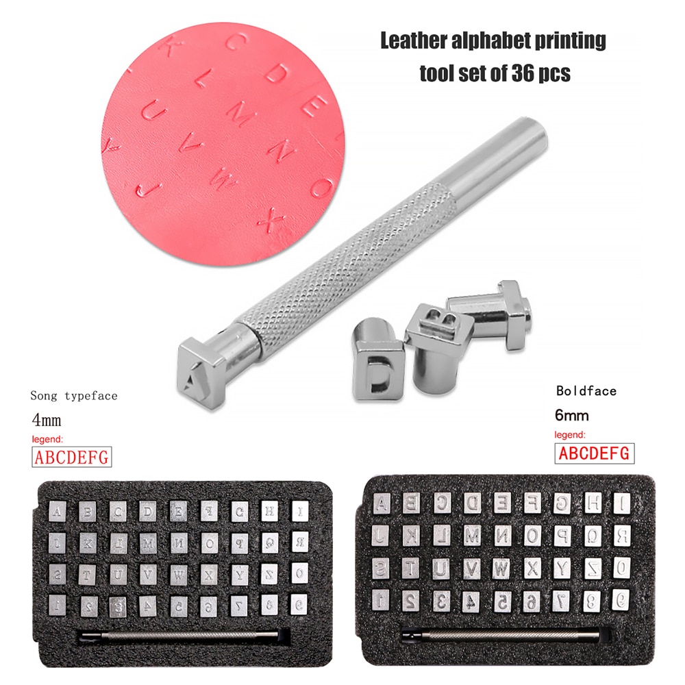36 Pcs Alfabet Lederen Stempelen Afdrukken Punch T... – Grandado