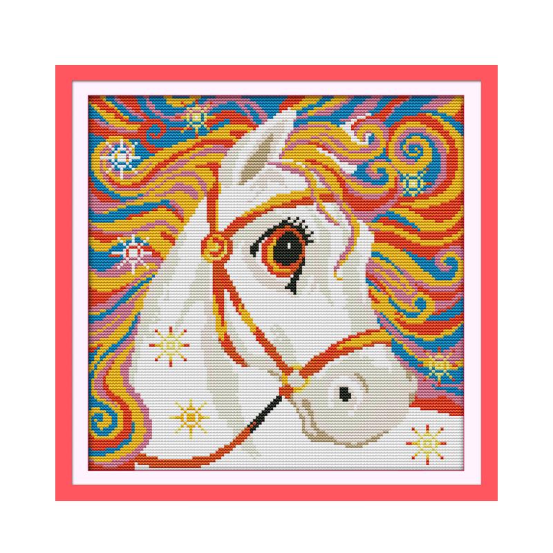 Rainbow horse cross stitch kit cartoon 14ct 11ct c... – Grandado