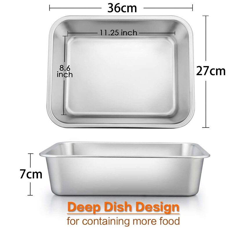 Lasagna Pan Set of 2, Rectangular Deep Cake Baking... – Grandado