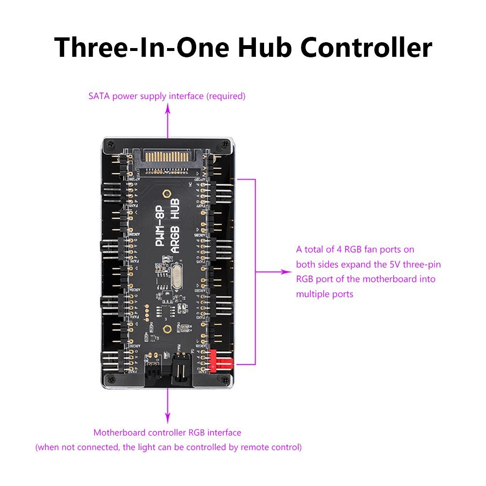 PWM LED Controller PC Fan Hub RGB fans 5V 3 Pin AR... – Vicedeal PWM LED Controller PC Fan Hub RGB fans 5V 3 Pin AR... – Vicedeal