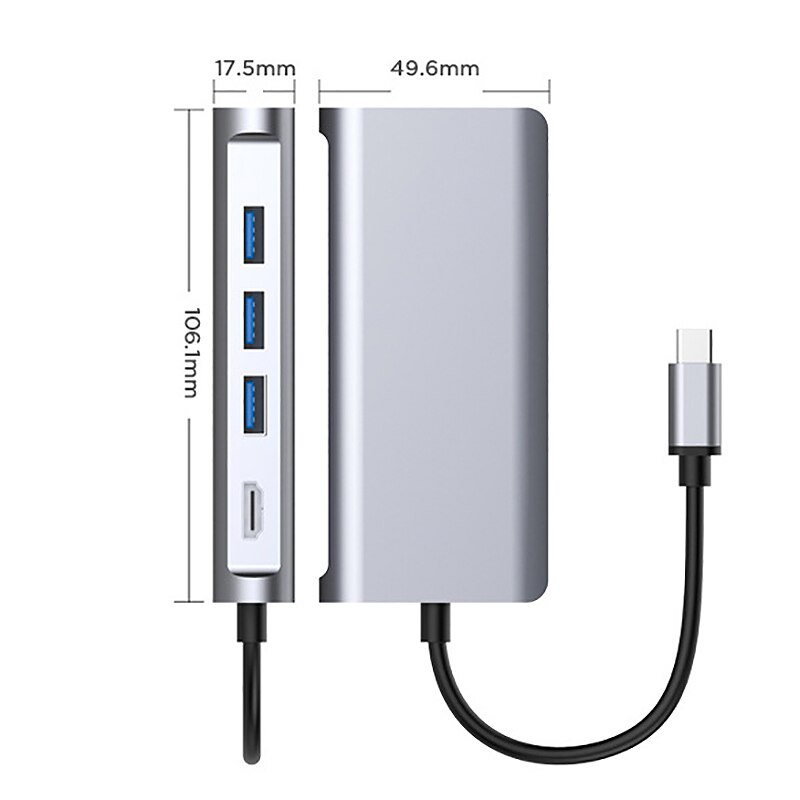 8 in 1 USB Hub to Type C Data Hub with 8-Port 3 US... – Grandado