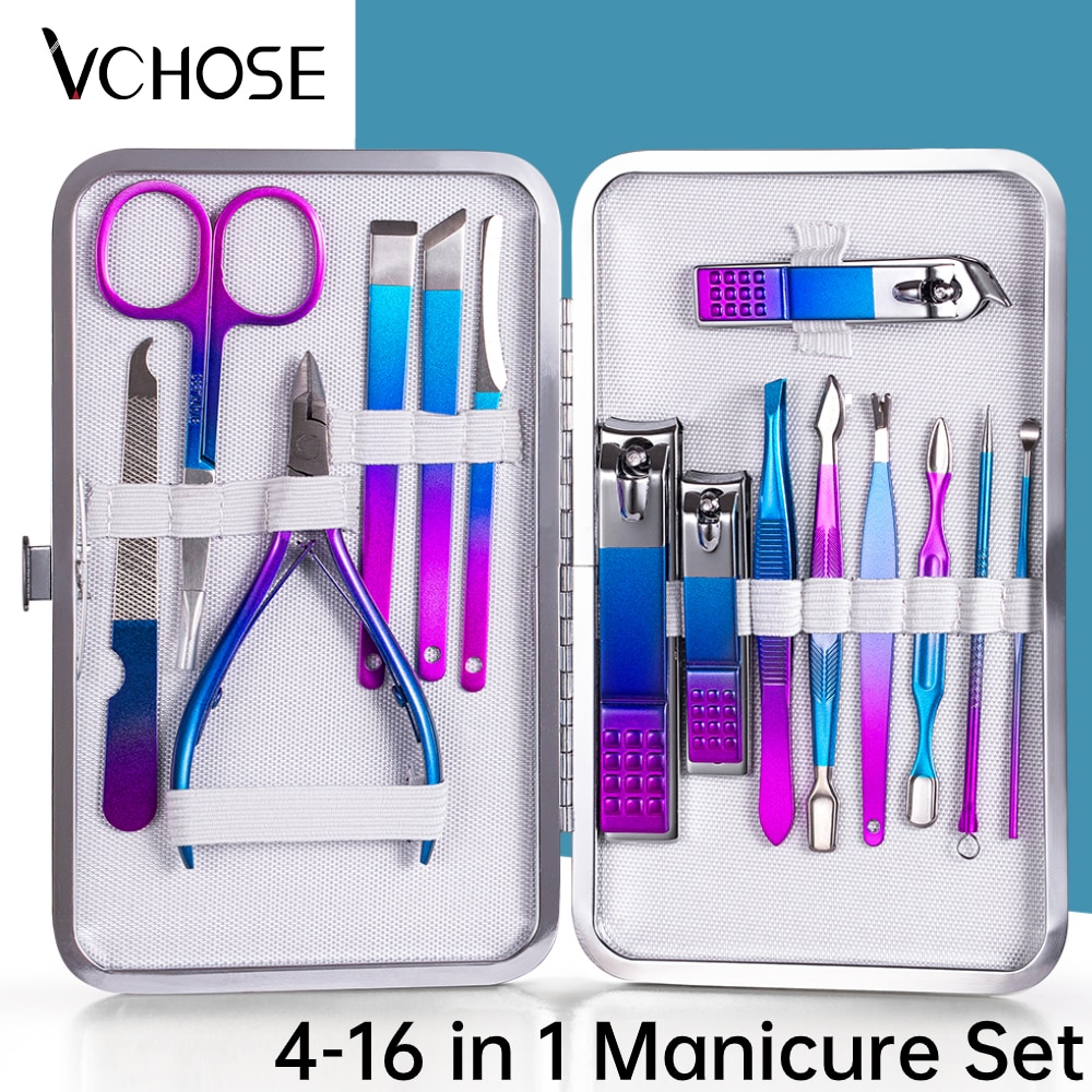 4-16PCS Manicure Pedicure Set for Nail Tips Cutter... – Vicedeal