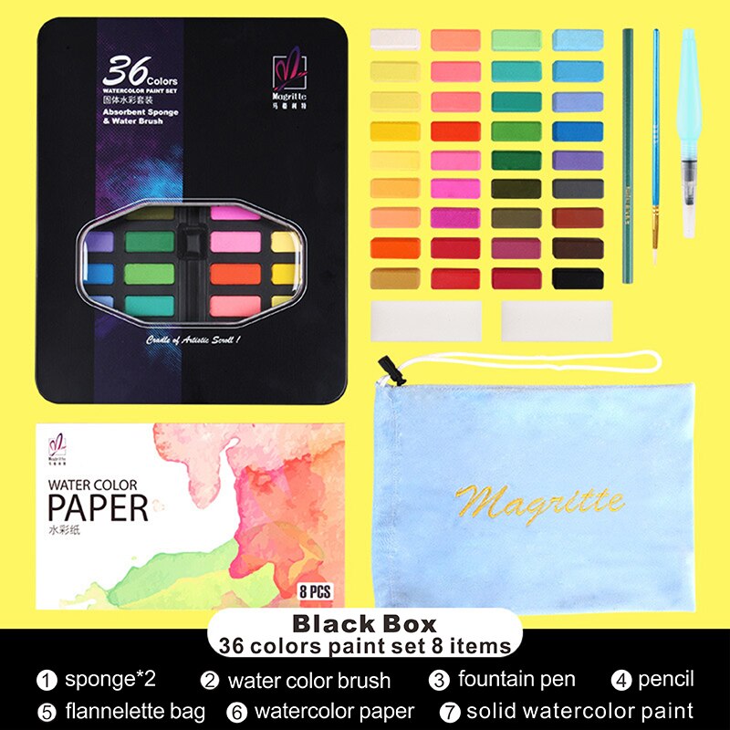 Solid Aquarel Verf 36 Kleuren Verf Set 8 Items Stu... – Grandado