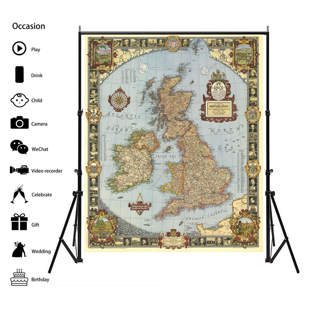 A1 Size Vintage Canvas Scroll Map of The Kingdom o... – Grandado