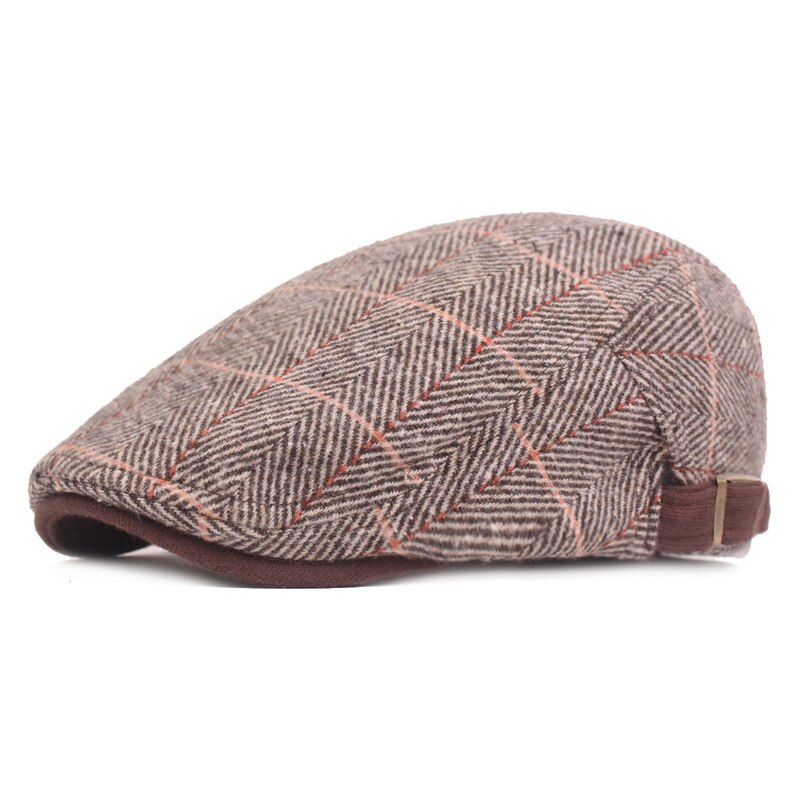 FS Classic Plaid Berets For Men Gray Khaki Newsboy... – Grandado