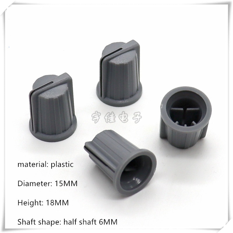 10 Piece 15*18MM half shaft Gray plastic knob pote... – Grandado