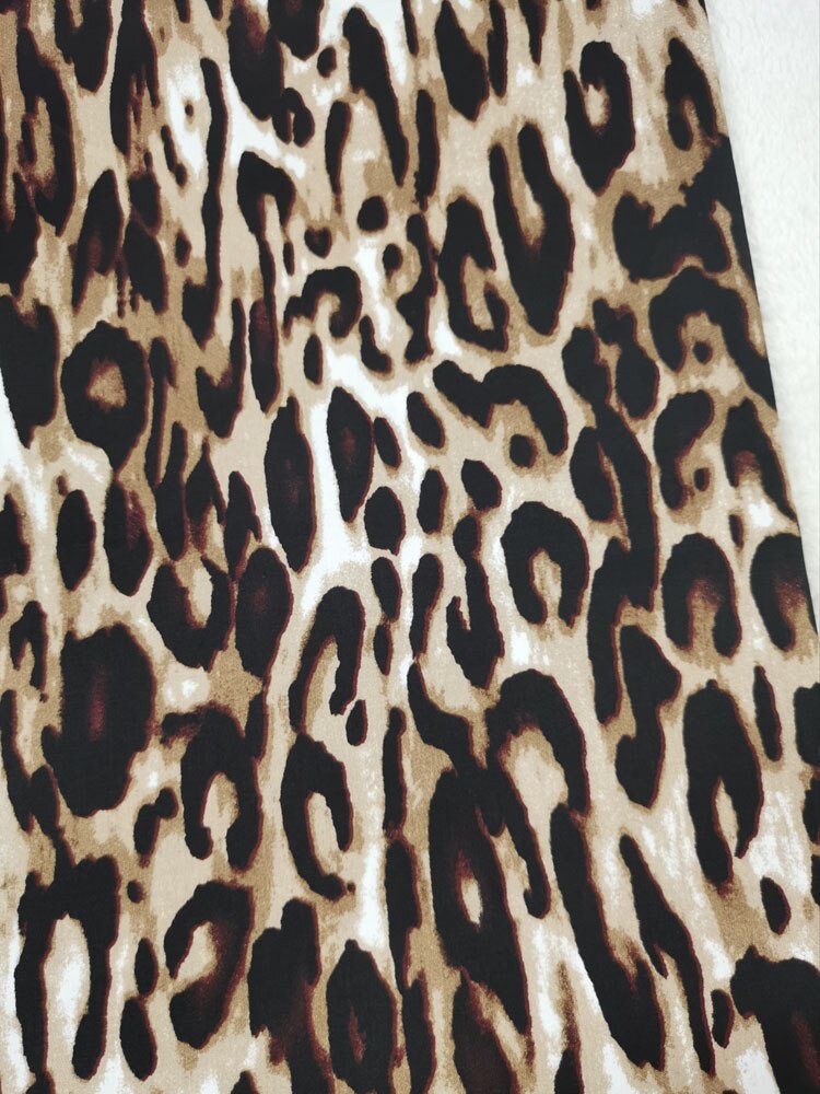 2 Color Cotton Twill Spandex Sexy Leopard Fabric E... – Grandado