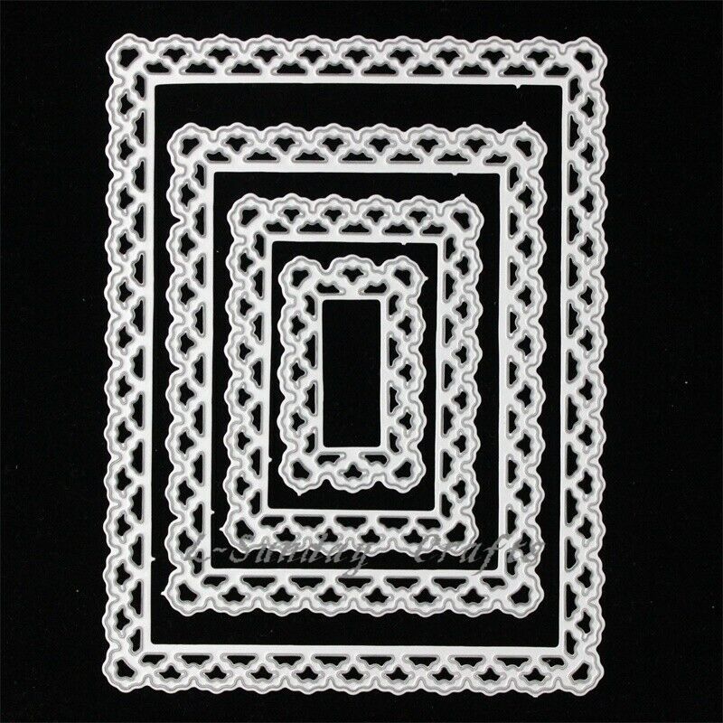 L-Sjunday Crafts Die Cuts Lace Rectangle Frame Met... – Vicedeal