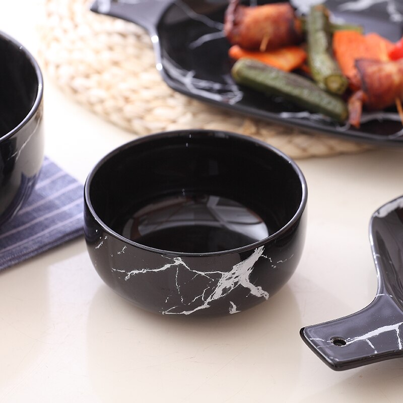 Year European Style Marble Pattern Ceramic Tablewa... – Grandado