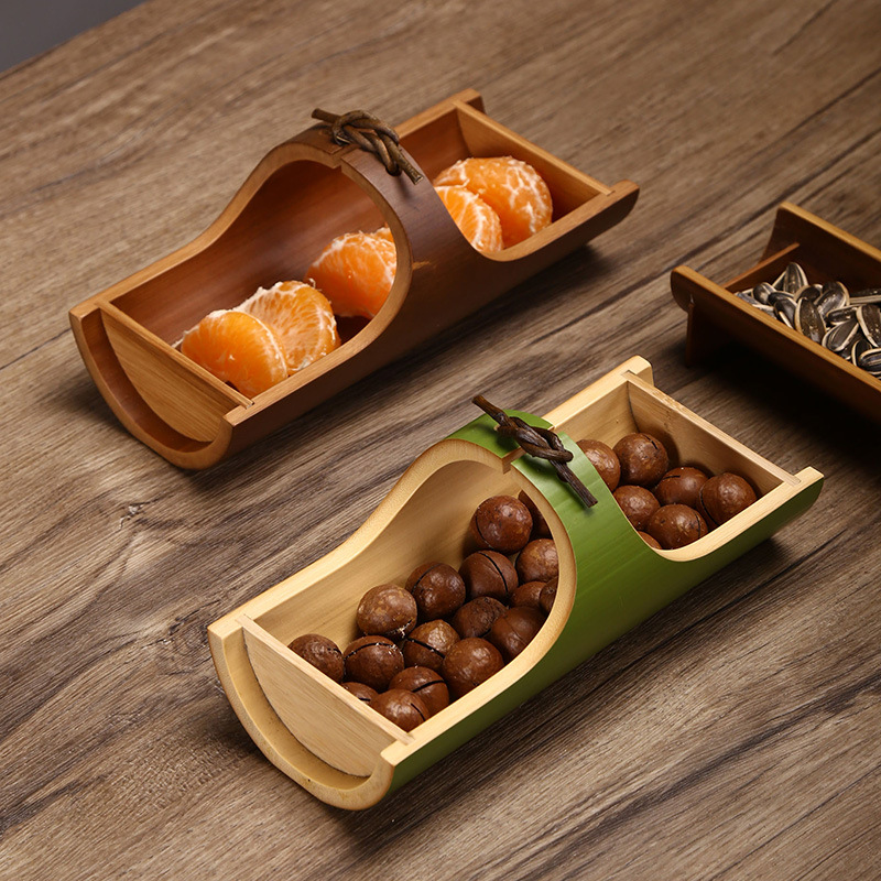 Bamboo Dessert Cake Plate Tray Party Serving Platt... – Vicedeal