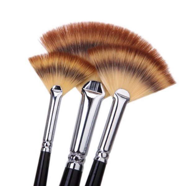 3pcs Wooden Artist Fan Brush Set for Oil Paint Acr... – Grandado