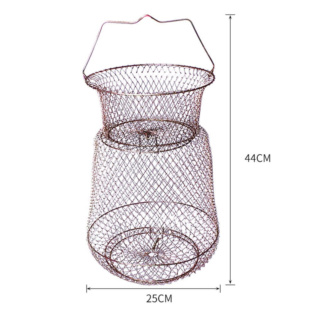 25x44cm Steel Wire Fishing Cages Foldable Metal Ne... – Grandado