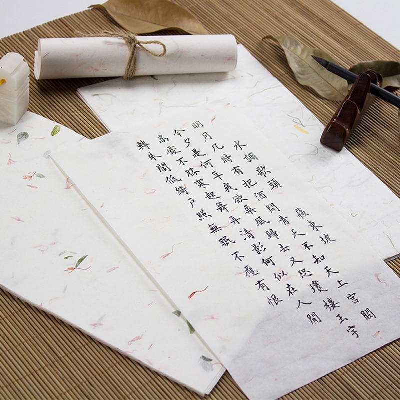 10PCS/pack Calligraphy Rice Paper Handmade Flower ... – Grandado