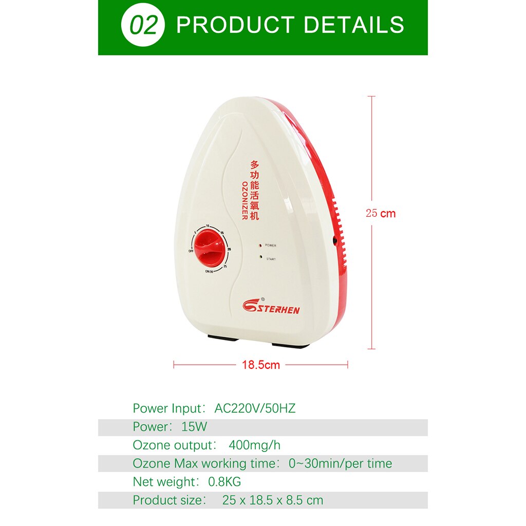 Universele Luchtreiniger Ozon Desinfectie Ontsmett... – Grandado