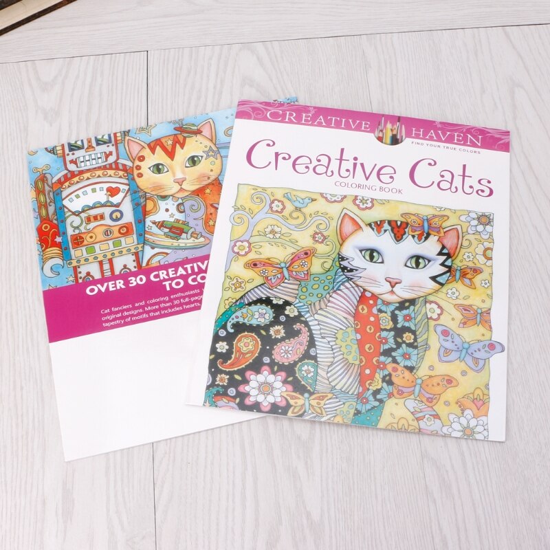 24 Pages Cat Coloring Book Kill Time Painting Draw... – Grandado