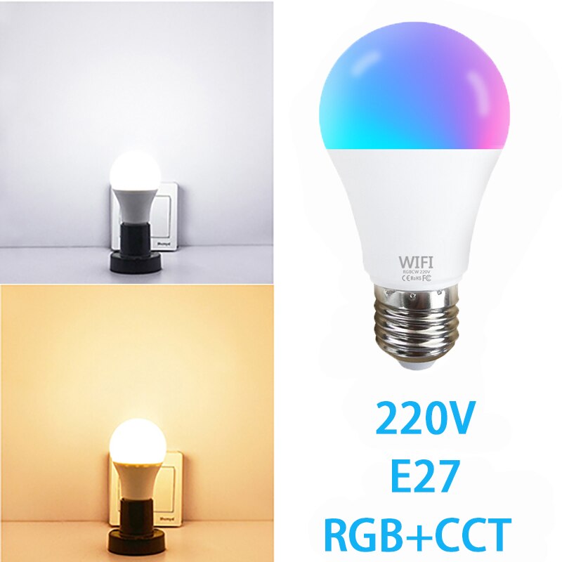 Wifi ampoule intelligente 15W E27 B22 Dimmable RGB... – Grandado
