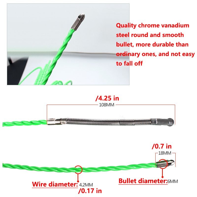 5/10/15/20/25/30/50m 4mm Cable Puller Fiberglass E... – Grandado