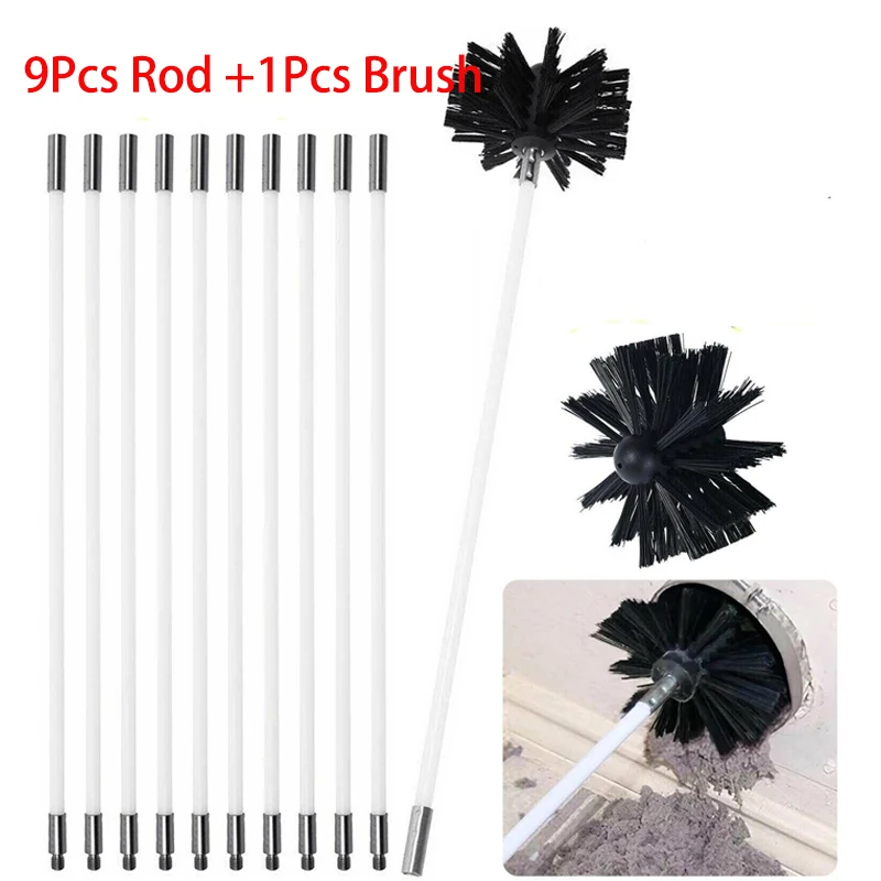 Flexible Chimney Sweep Set Flue Sweeping Brush & R... – Grandado