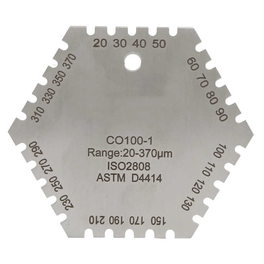 CO100-1 20-370um Wet Film Card Stainless Steel Hex... – Grandado