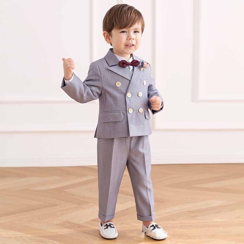 Children's Double Breasted Suit Set Flower Boy... – Grandado
