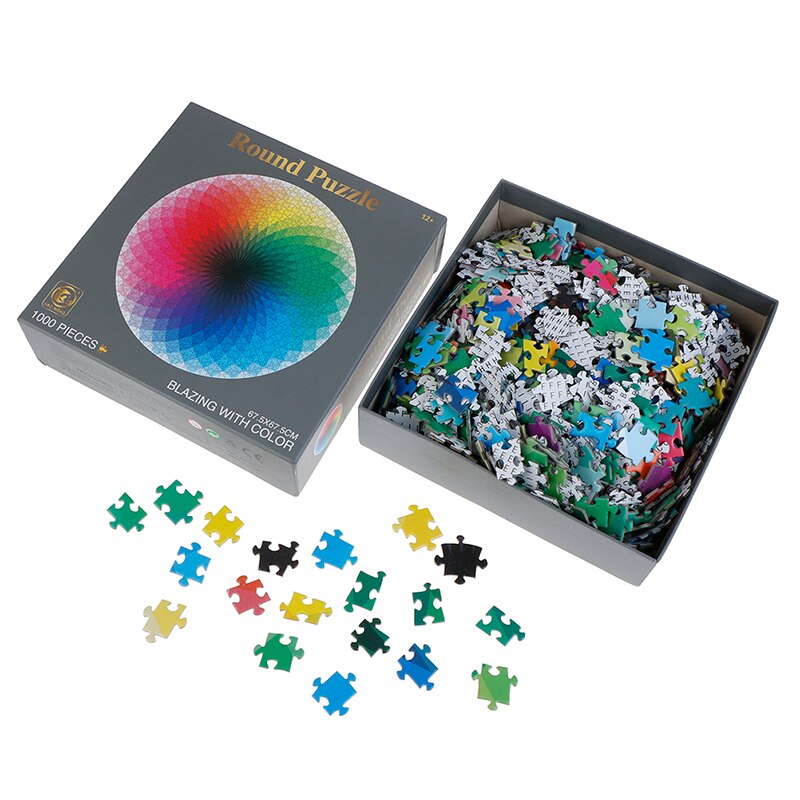 1000 Pcs/Set Rainbow Round Jigsaw Puzzle Colorful ... – Grandado