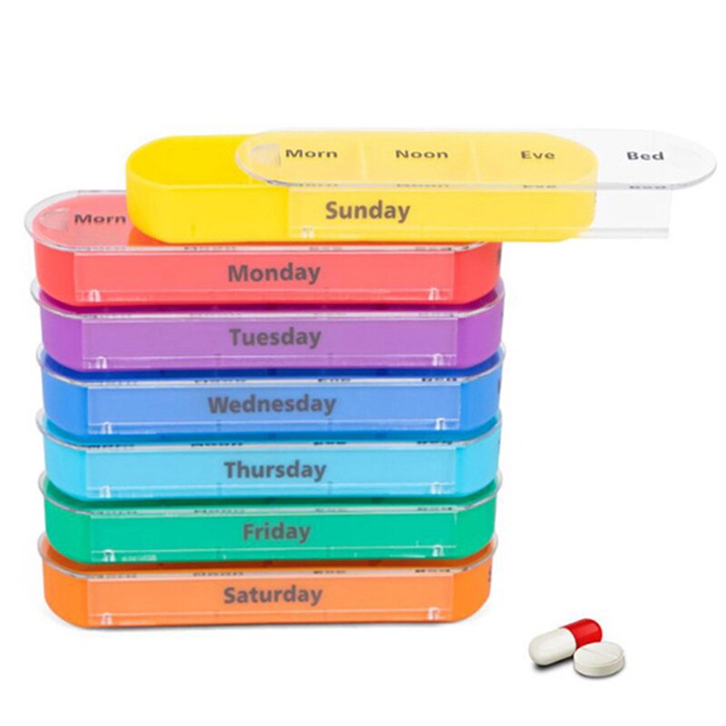 Weekly 7 Days Tablet Pill Box Holder 28 Squares Me... – Grandado