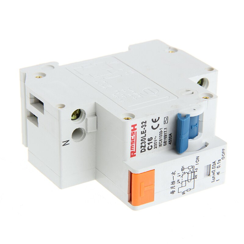DPNL 16A 230V 50Hz/60Hz 1 P+N Residual Current Cir... – Vicedeal