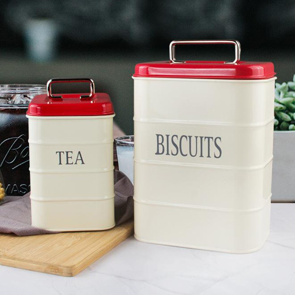 2PACK Metal Tin Storage Box Kitchen Tea Coffee Can... – Grandado