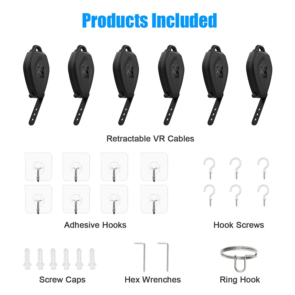 6Pcs VR Cable Management For Meta Oculus Quest 2 L... – Vicedeal