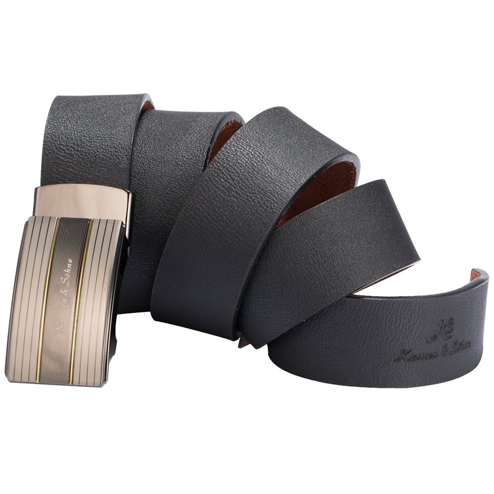 120CM Korean Metal Buckle Soft Leather Belts For M... – Vicedeal