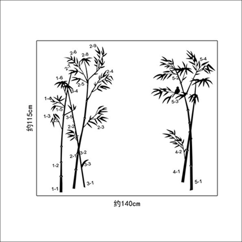 Black Bamboo Wall Stickers For Home Decor Living R... – Grandado