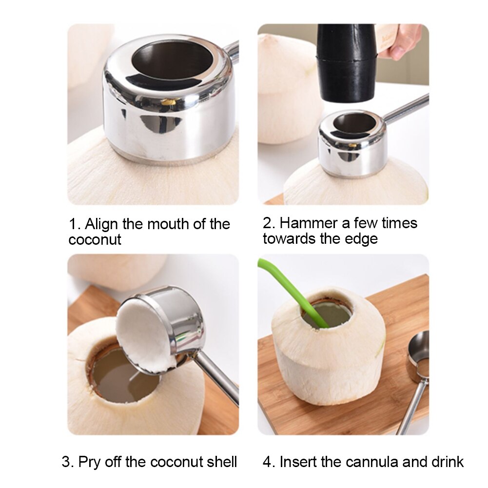 2Pcs/Set Stainless Steel Coconut Shell Opener Punc... – Grandado