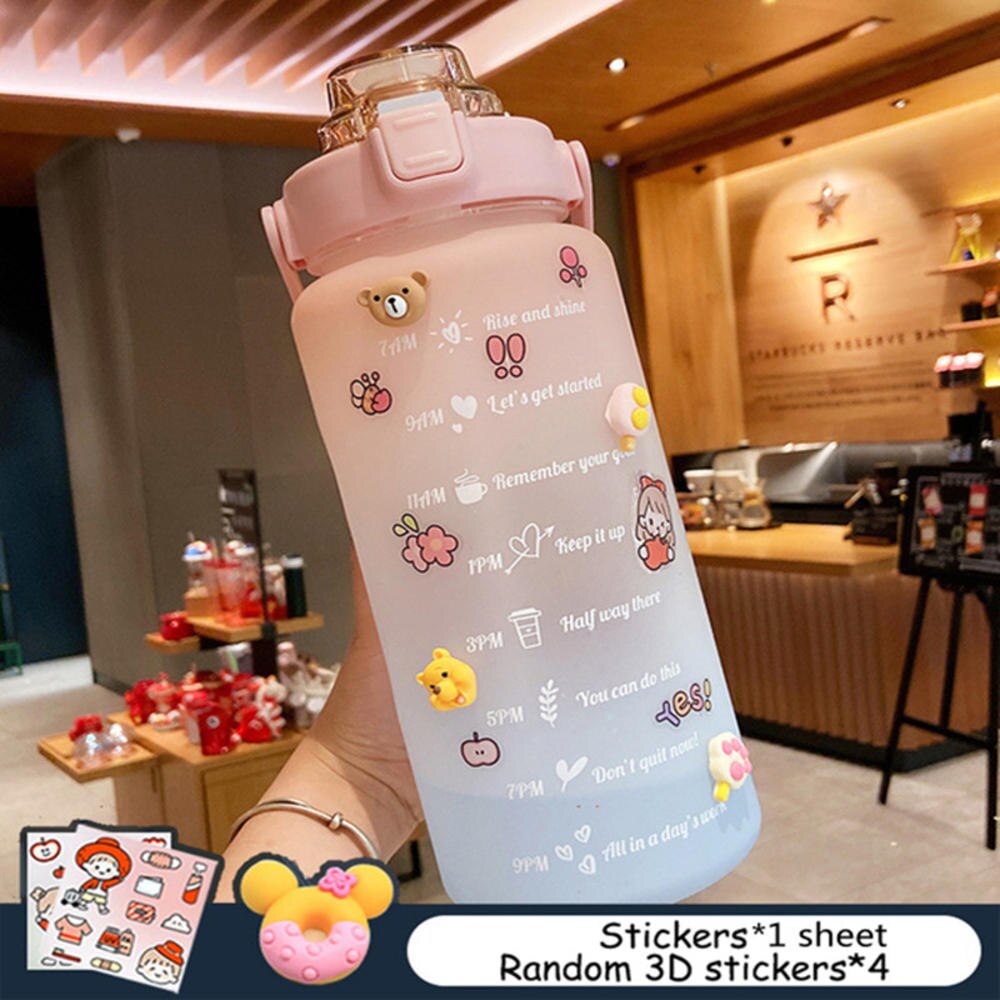 2L Water Bottle With Bounce Lid Timeline Reminder ... – Grandado