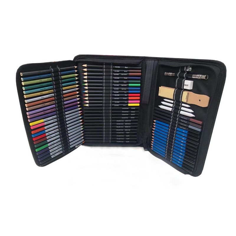 72PCS Drawing Pencils Set Sketch Colored Pencils W... – Grandado