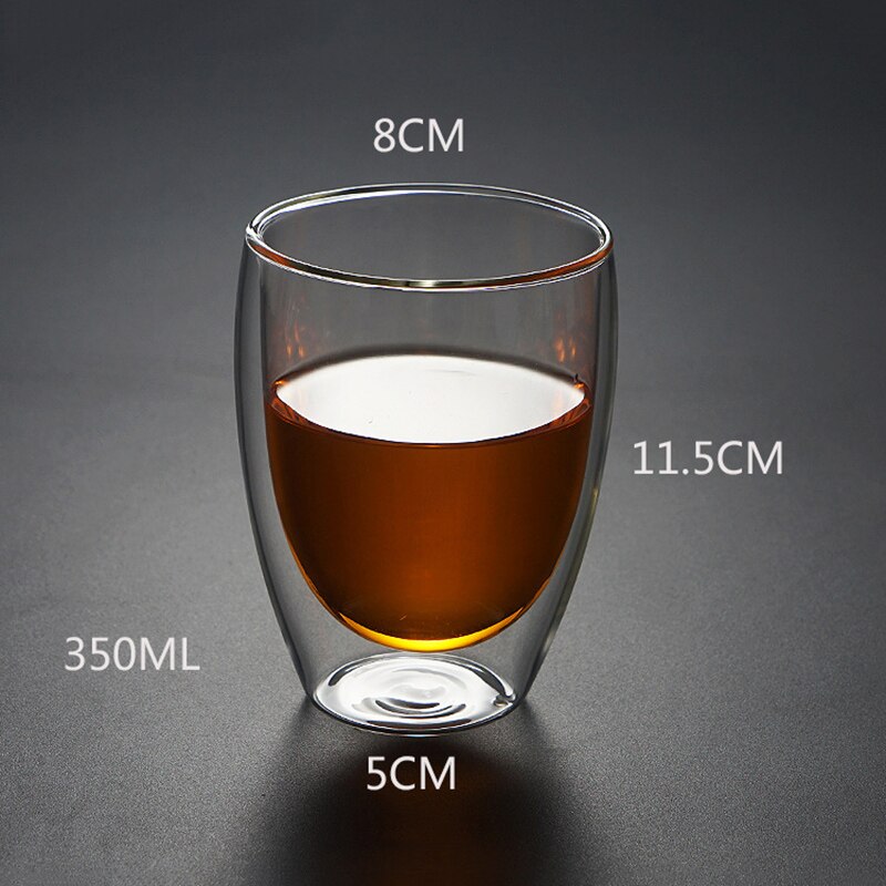 Hittebestendig Glas Water Cup Dubbele Laag Met Dek... – Vicedeal