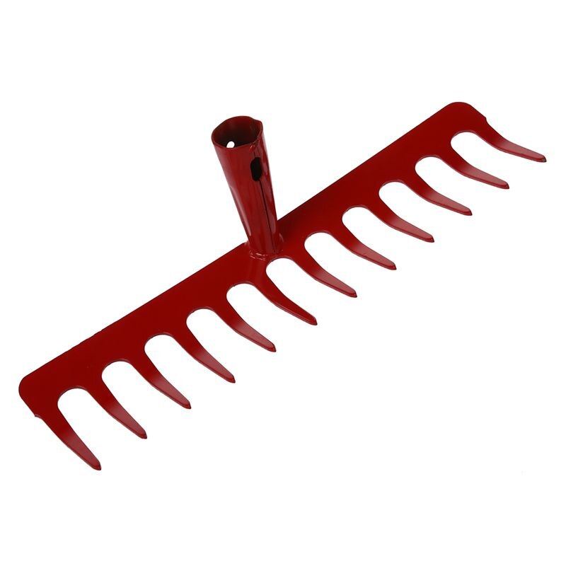 Metal 12 Tine Hand Cultivator Rake Tool Head Red G... – Grandado