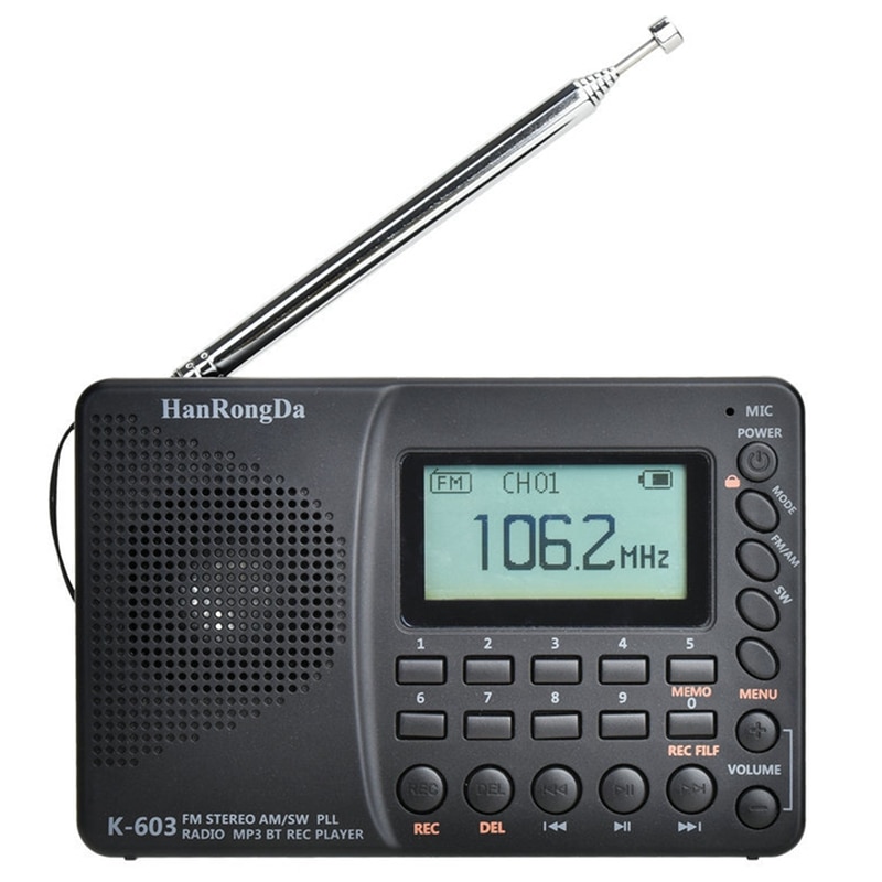 HanRongDa K-603 Full Band Radio Bluetooth FM AM SW... – Grandado