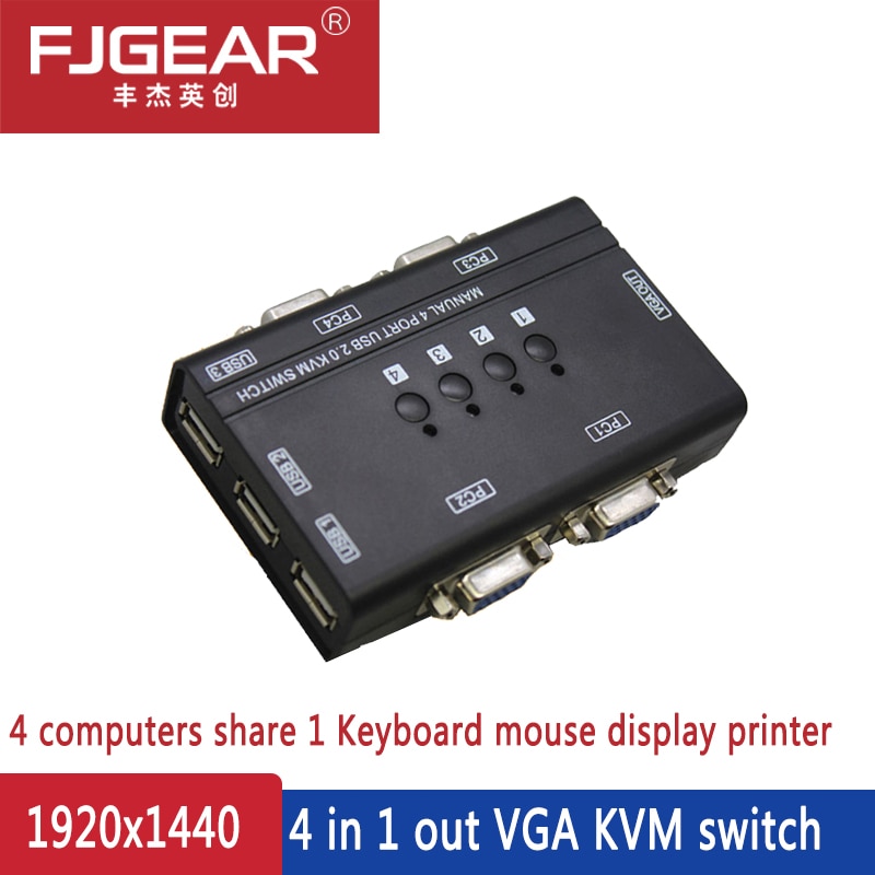 kvm switcher 4 port usb vga kvm switcher 1 set of ... – Grandado