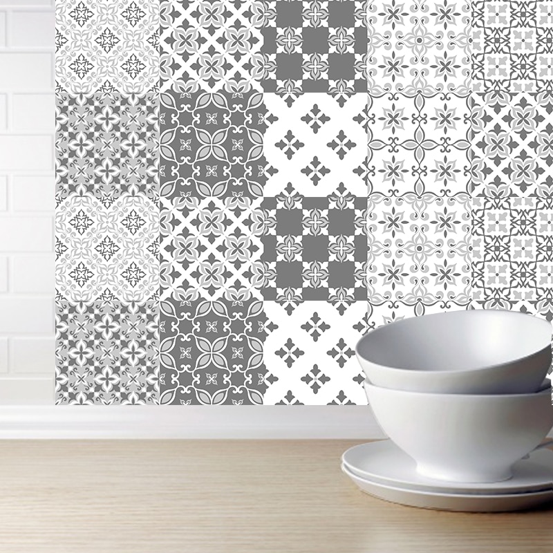 Retro geometria itseliimautuva laatta backsplash h... – Grandado