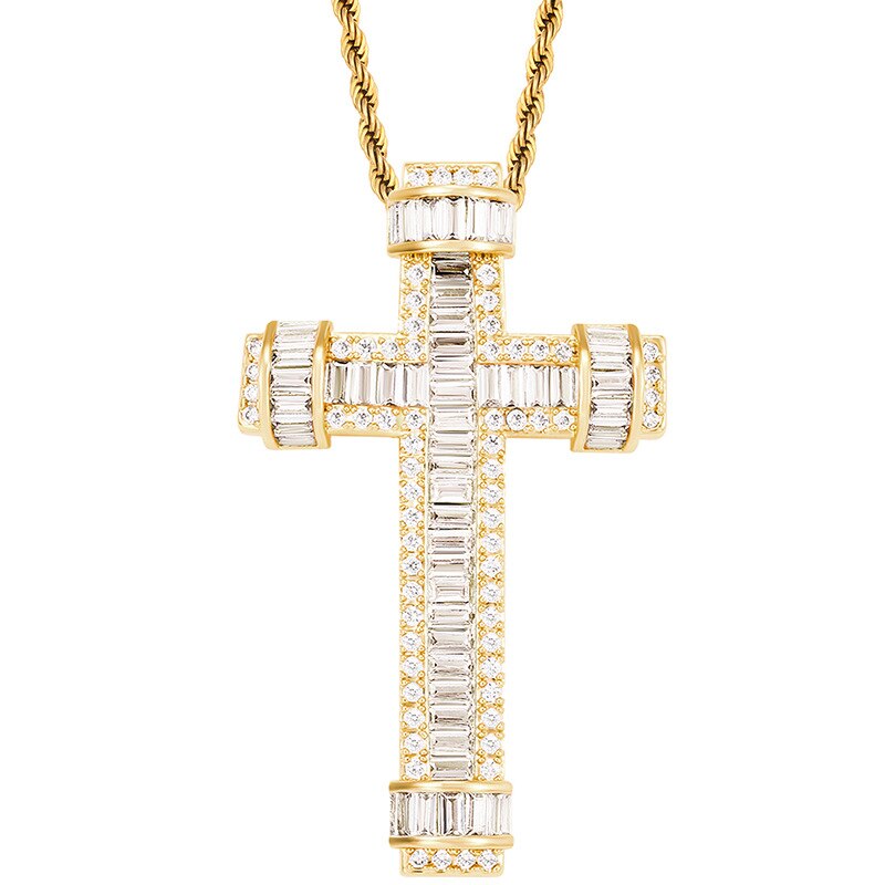 Hip Hop Micro Verharde Zirconia Bling Ice Out Cros... – Grandado