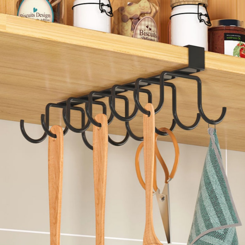 1PC Hole-free Kitchen Hook Rack, Iron Double-row H... – Grandado