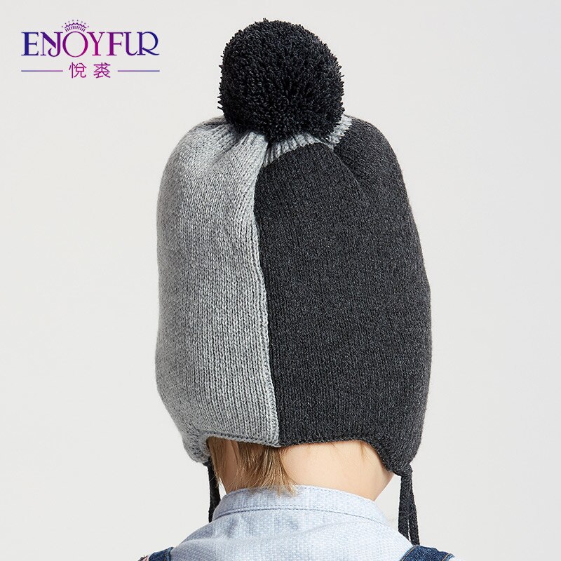 ENJOYFUR Jongens Caps met Bont Pom Pom Warme Fleec... – Vicedeal