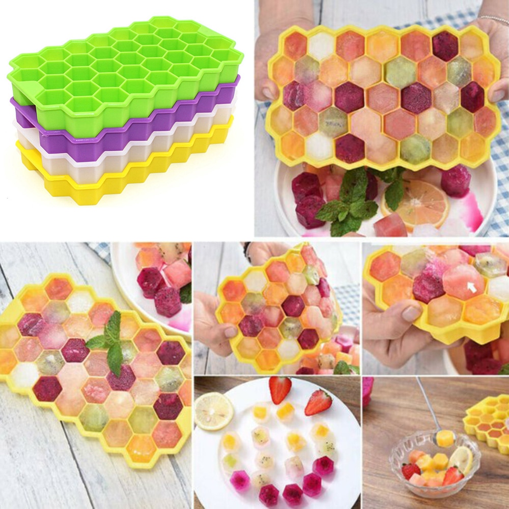 Honeycomb Shape Ice Cube Tray 37 Cubes Silicone Fr... – Grandado