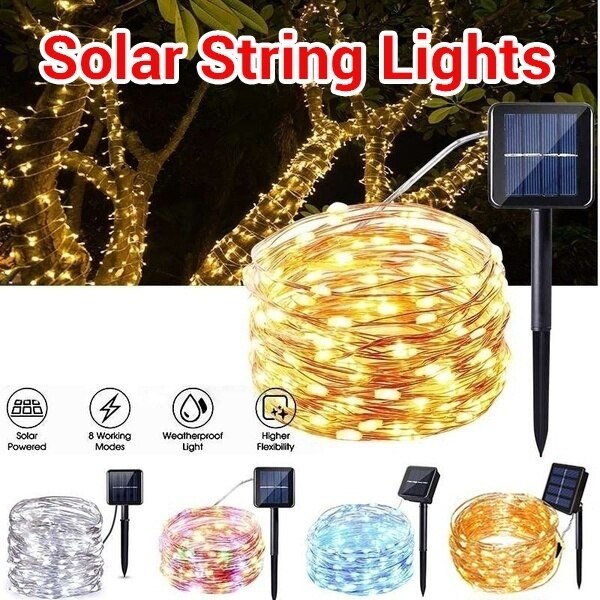 Solar LED String Fairy Lights Waterproof Outdoor G... – Vicedeal