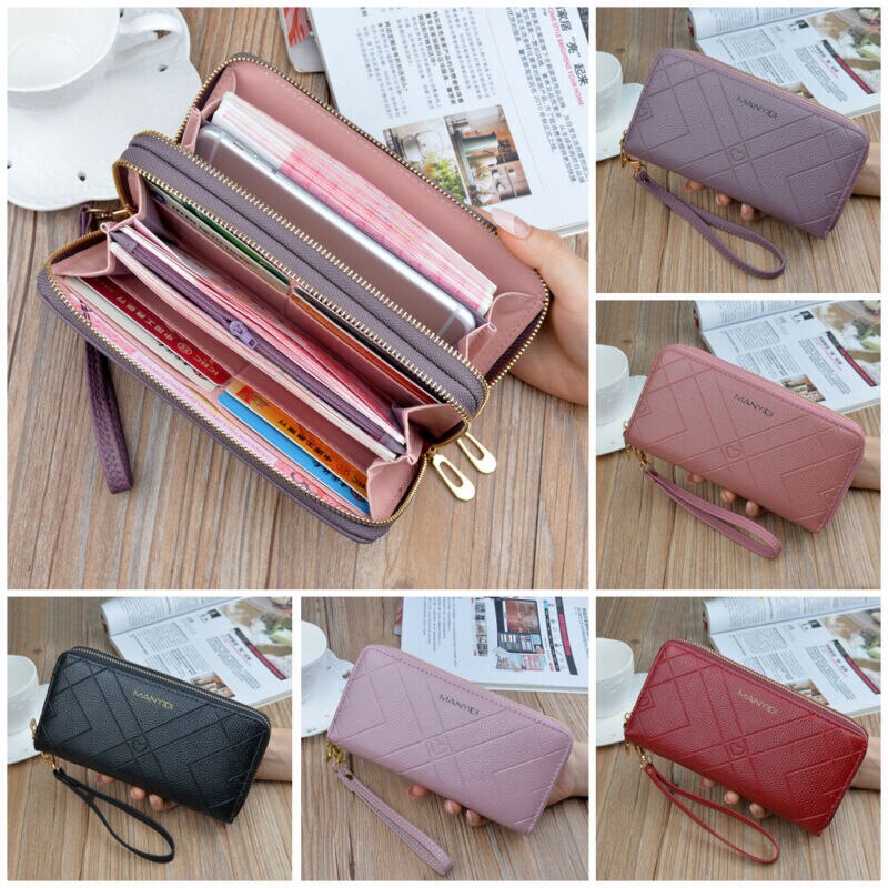 Women Long Leather Wallet Large Purse Phone Card H... – Grandado